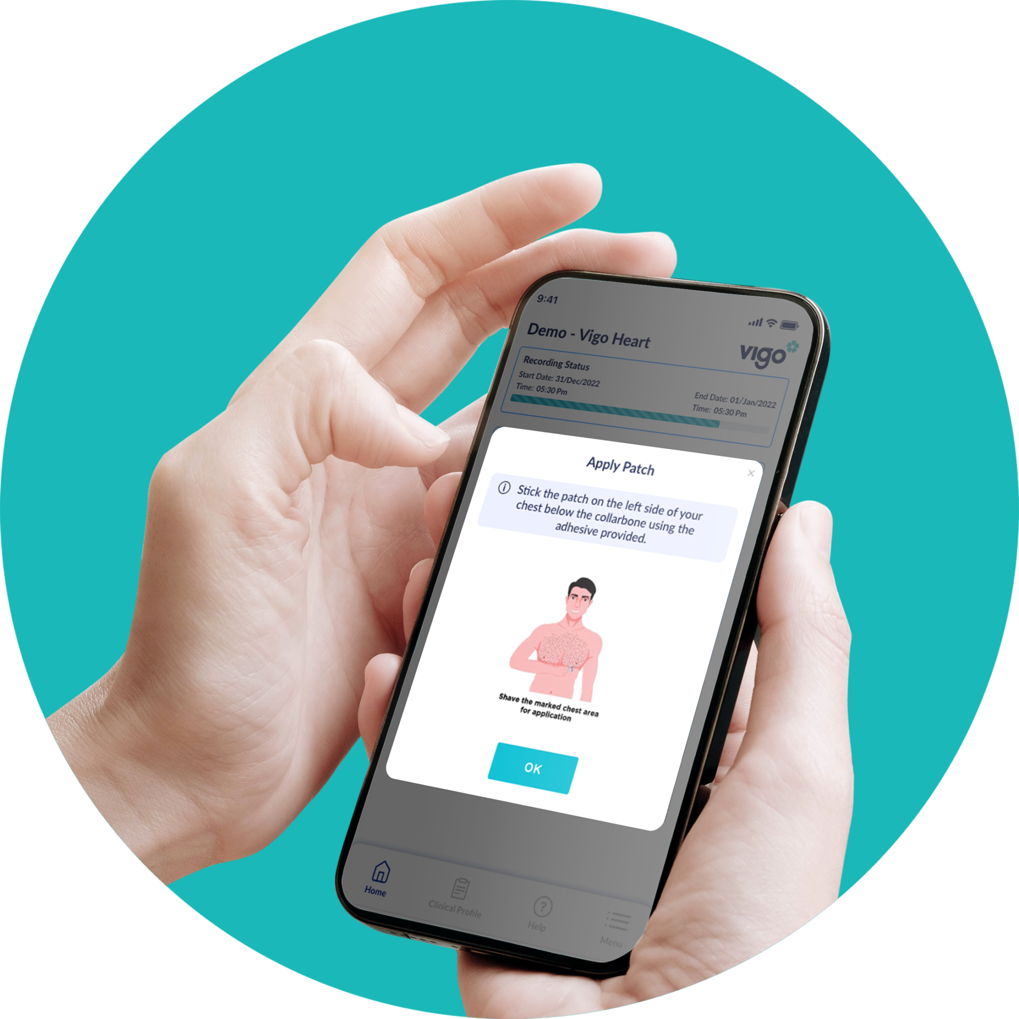 Apply the ECG Patch – Vigo Buddy – Here for you